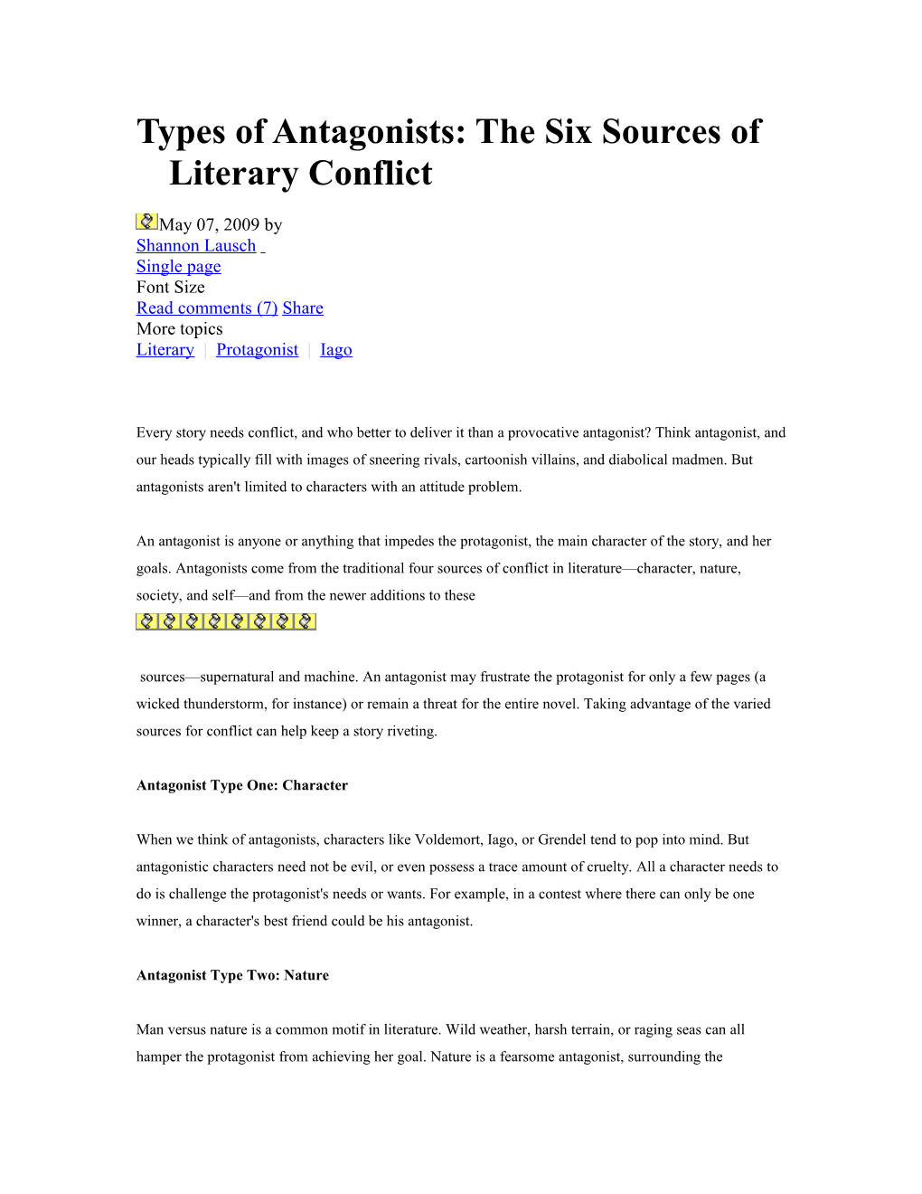 Types of Antagonists: the Six Sources of Literary Conflict - Docest