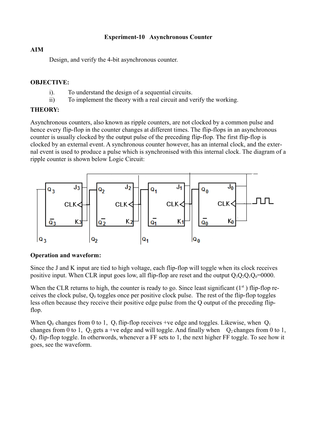Design, and Verify the 4-Bit Asynchronous Counter - Docest Design, and Verify the 4-Bit Asynchronous Counter - Docest