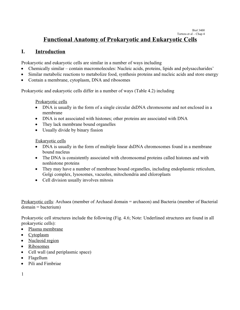 Functional Anatomy of Prokaryotic and Eukaryotic Cells - Docest