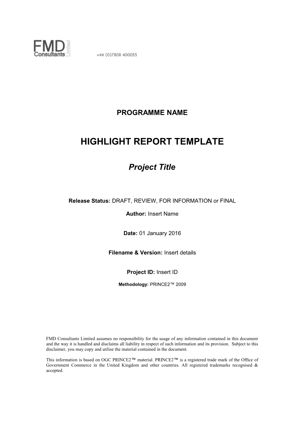highlight-report-template-docest