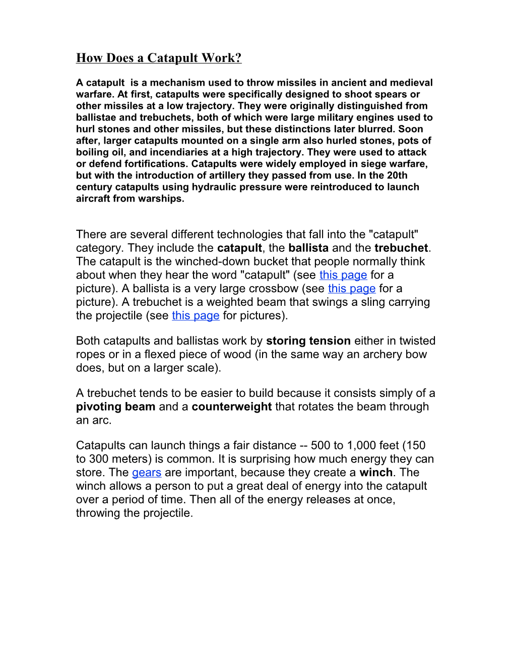 Parts Of A Catapult And How They Work at Frank Hudson blog