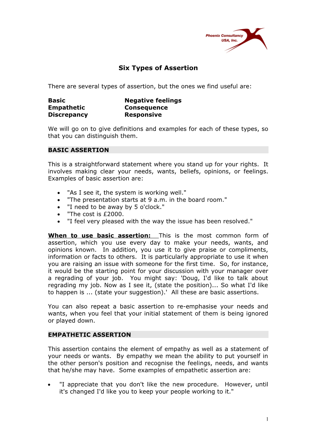 Six Types of Assertion - Docest Six Types of Assertion - Docest